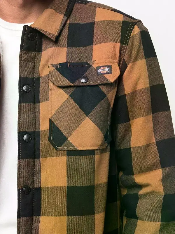 Dickies Plaid Check Print Jacket - Brown