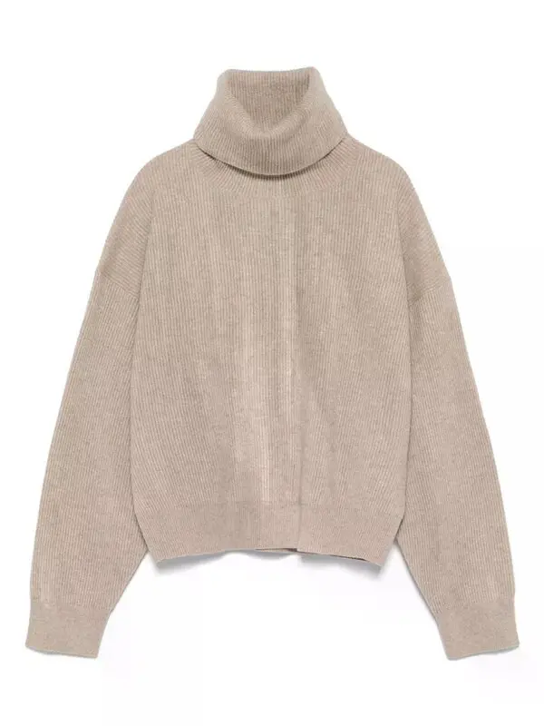 Brunello Cucinelli Virgin Wool High Neck Sweater - Neutrals