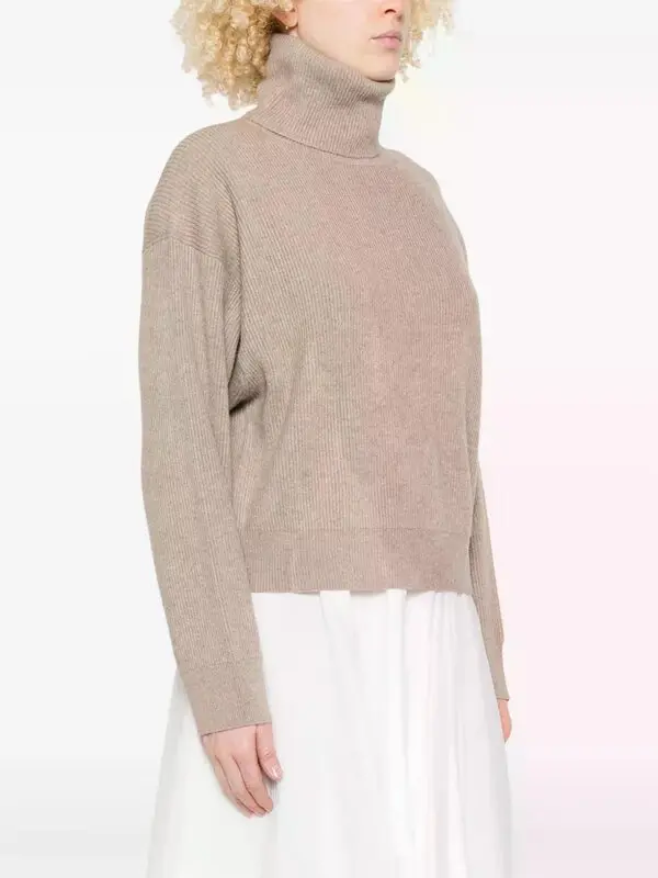 Brunello Cucinelli Virgin Wool High Neck Sweater - Neutrals