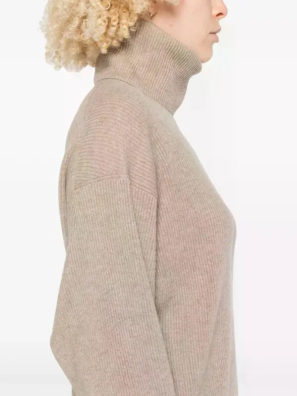Brunello Cucinelli Virgin Wool High Neck Sweater - Neutrals