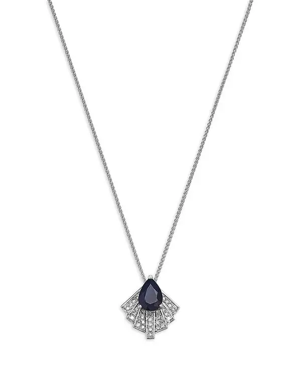 Bloomingdale'S Blue Sapphire And Diamond Pendant Necklace - Blue/white