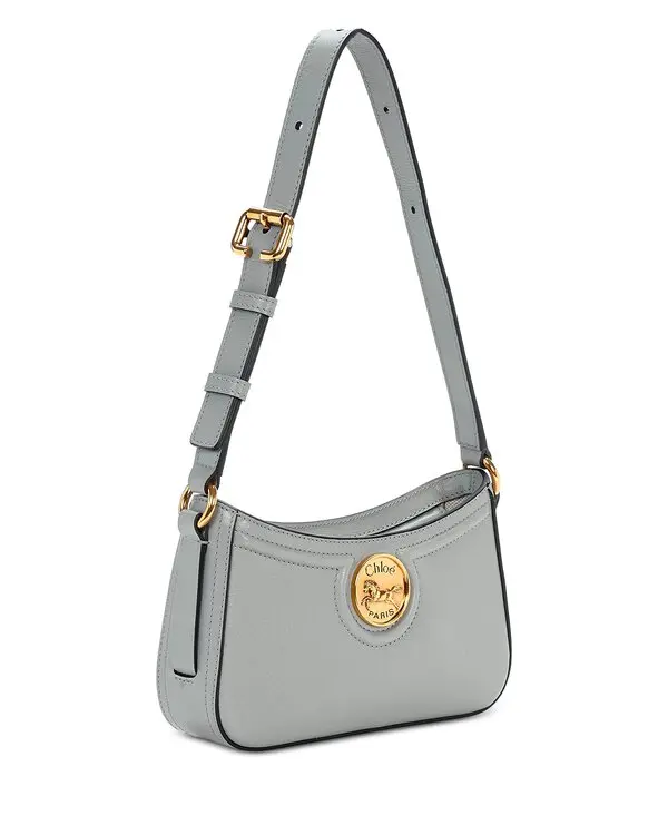 Chloé Medallion Mini Leather Shoulder Bag - Bluish Green