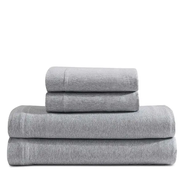 Calvin Klein Modern Melange Jersey Sheet Set, Twin - Grey Blue Heather