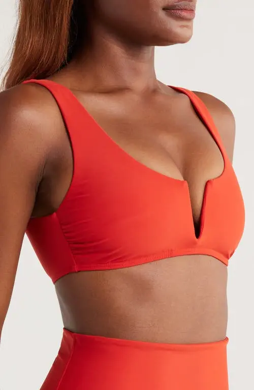 Bondi Born Verona Notched Bikini Top - Rosso