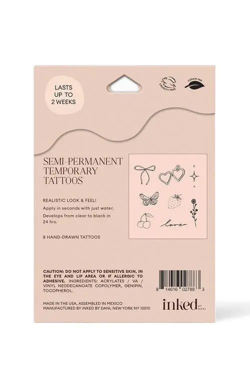 INKED BY DANI Dreamy Semi-permanent Ink 8-pack Temporary Tattoos