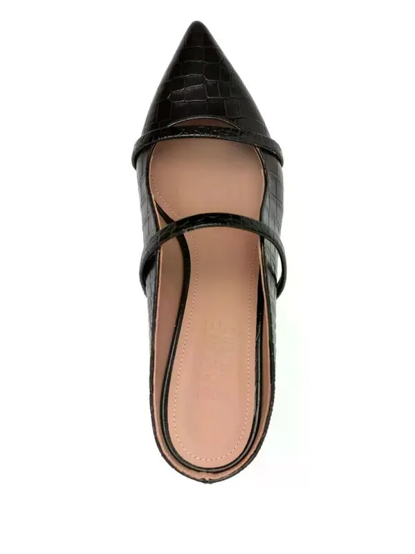 MALONE SOULIERS 60mm Maureen Pointed Strap Mules - Brown