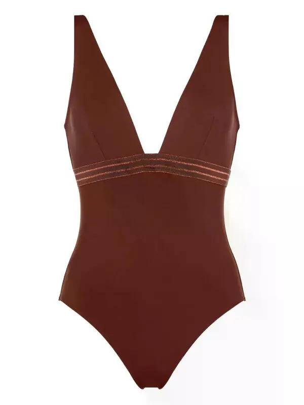 ERES Sillage Plunge-neck Swimsuit - Brown
