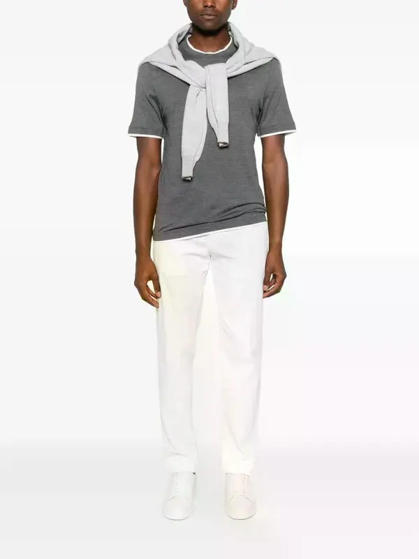 Brunello Cucinelli Silk-blend T-shirt - Grey