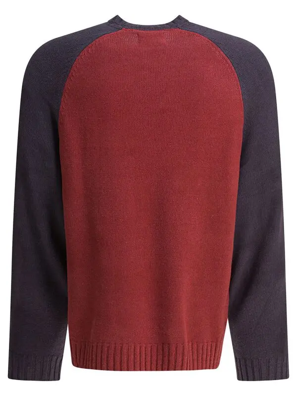 StüSsy Colorblocked Raglan Crew In Red - 35% Off | Editorialist