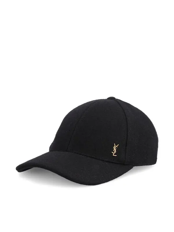 Saint Laurent Felt Baseball Cap - Black