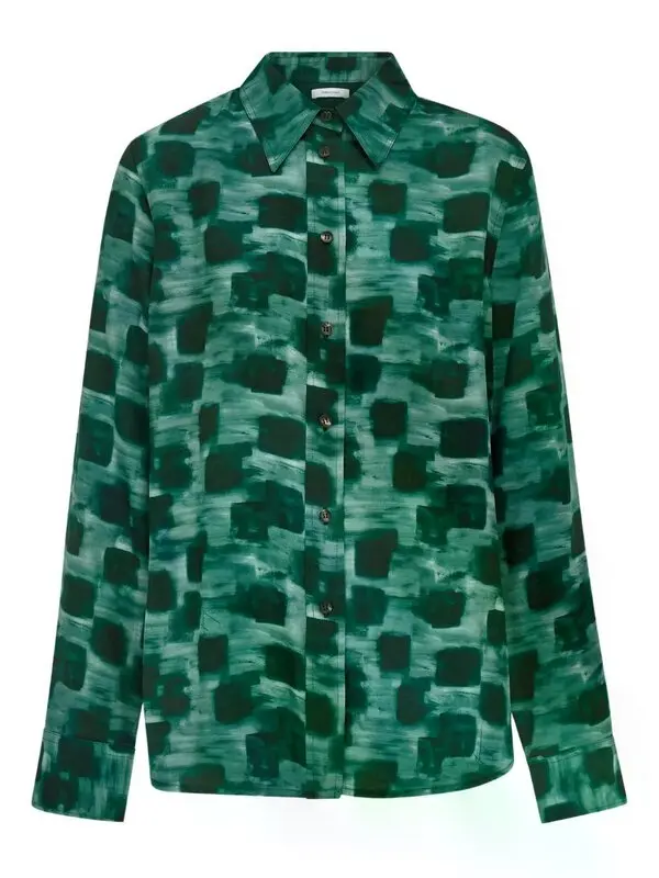 FERRAGAMO Abstract-print Button-up Shirt