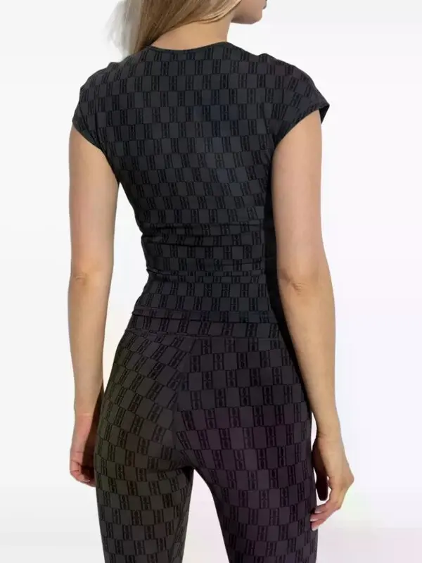 BY MALENE BIRGER Venazia Monogram-pattern Top - Black