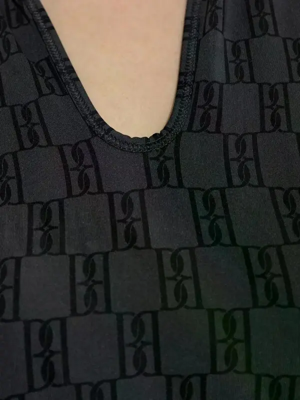 BY MALENE BIRGER Venazia Monogram-pattern Top - Black