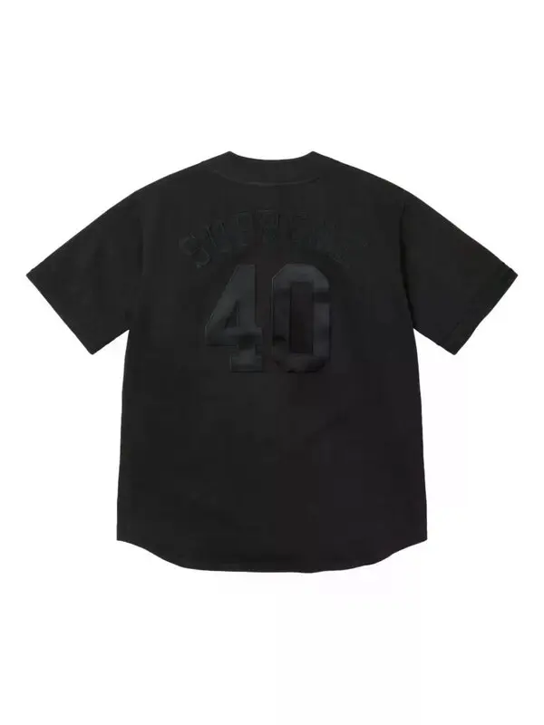 Supreme X 40 Acres Twill Ss25 Baseball Jersey - Black