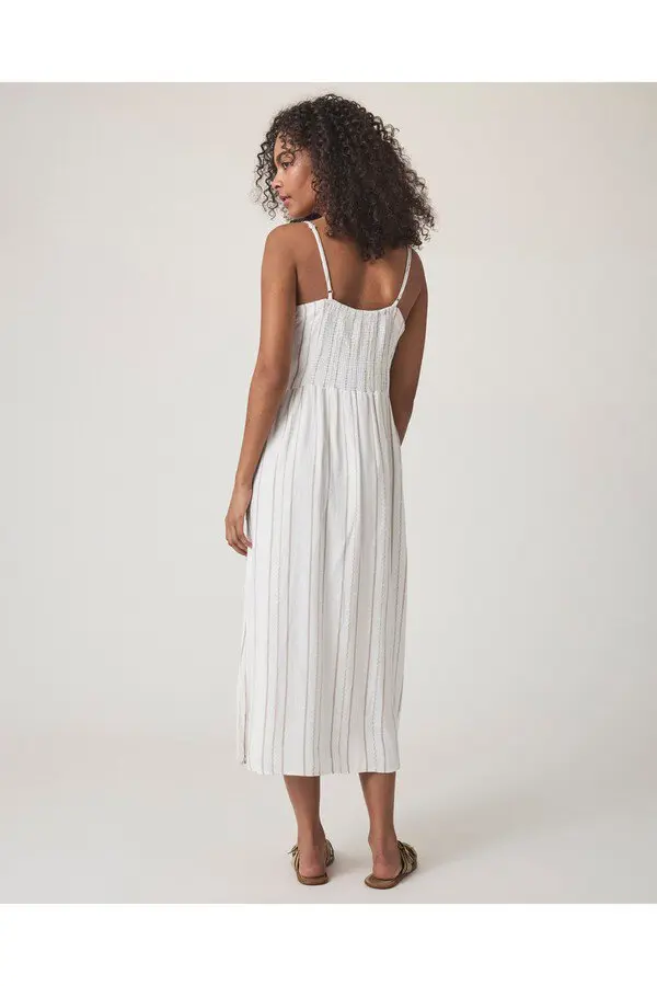 Splendid Gabrielle Linen Button Down Midi Dress