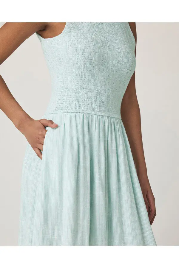 Splendid Striped Smocked Maxi Dress