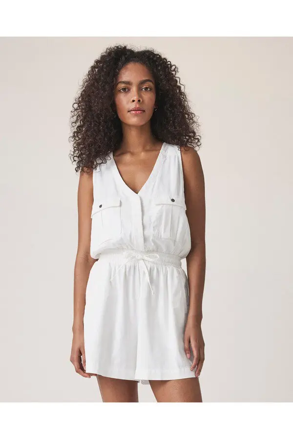 Splendid Adelina Twill Romper - White
