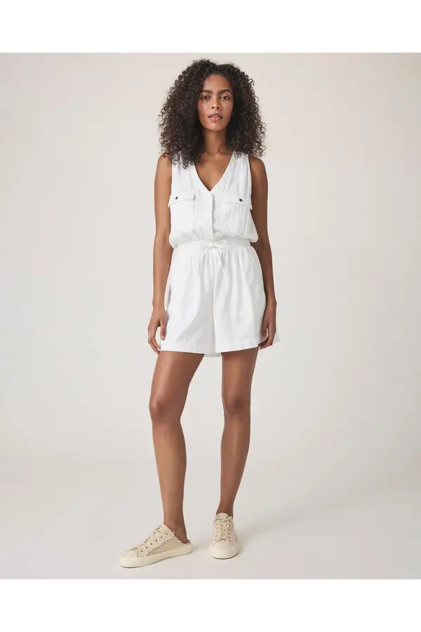Splendid Adelina Twill Romper - White