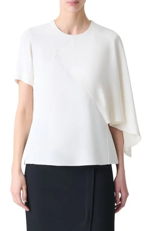 Akris Asymmetrical Sleeve Silk Top