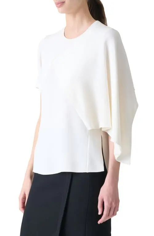 Akris Asymmetrical Sleeve Silk Top