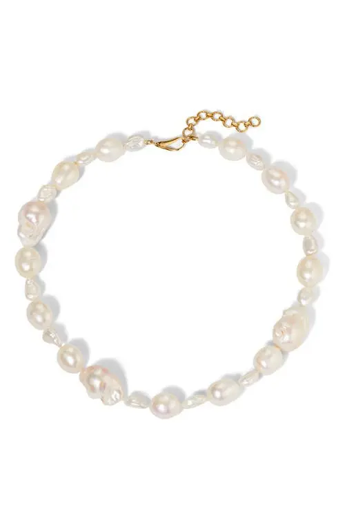 Nadri London Baroque Pearl Collar Necklace - Gold