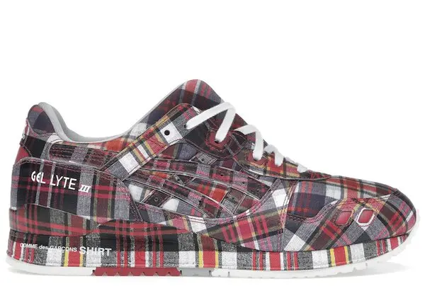 Asics Gel-lyte Iii '07 Remaste Comme Des Garçons Shirt Plaid Sneaker - Red