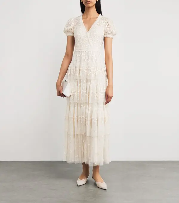 needle and thread layered lace dress Layered Lace Midaxi Dress