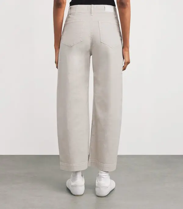 Paige High-rise Barrel-leg Jeans - Beige