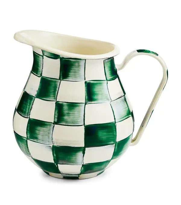 MACKENZIE-CHILDS Emerald Check Pitcher - Green