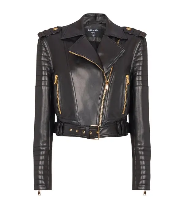 Balmain Leather Biker Jacket