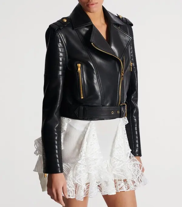 Balmain Leather Biker Jacket