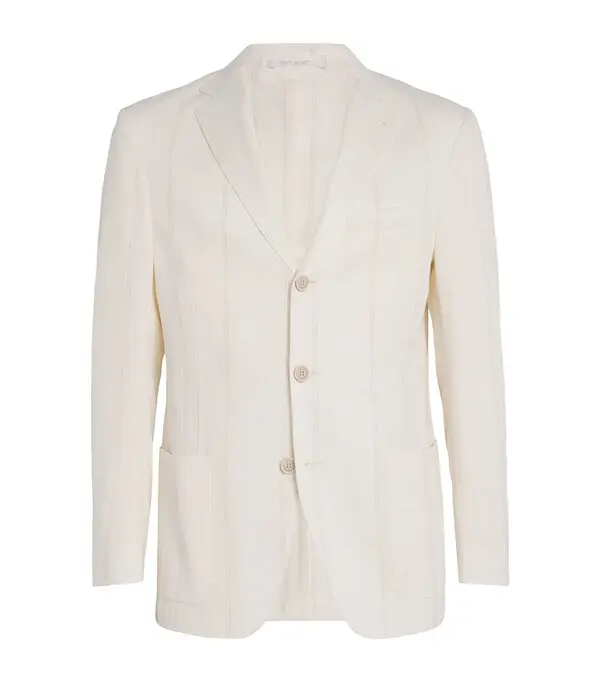 Eleventy Cotton-linen Stripe Blazer
