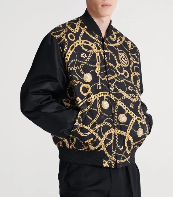Balmain Silk Reversible Bomber Jacket