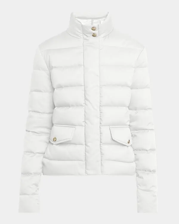 Moncler Bessettes Short Down Puffer Jacket - Ivory