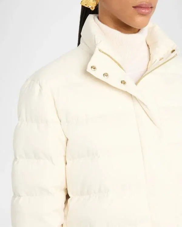 Moncler Bessettes Short Down Puffer Jacket - Ivory