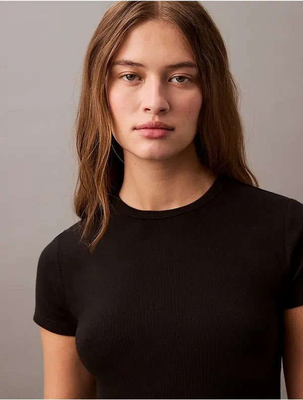 Calvin Klein Cotton Contour Rib T-shirt - Black