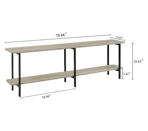 MANHATTAN COMFORT Celine Side Table With 2 Fixe D Shelves