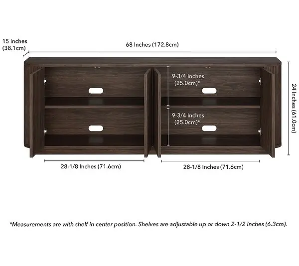 HUDSON&CANAL Canton Rectangular Tv Stand For Tv 's Up To 75