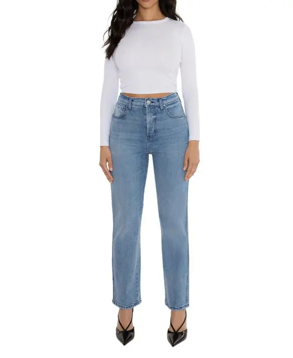 RUDES DENIM High-rise Tracy Straight Jean - Bayside
