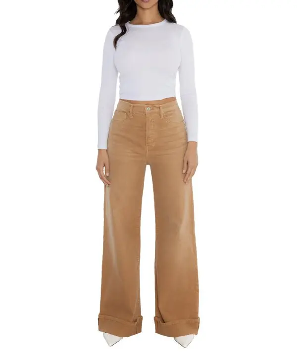 RUDES DENIM High Rise Adeline Cuffed Jeans - Sunkissed
