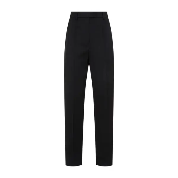 Prada Virgin Wool Straight Leg Pants - Black