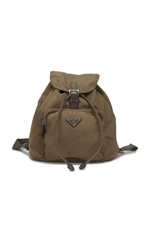 Green Nylon Backpack with Buckle Accents Vintage Luxury Prada Nylon Mini Backpack - Etsy main image 3