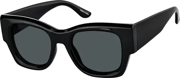 Zenni Sunglasses With Rectangle Full Rim Frame - Black