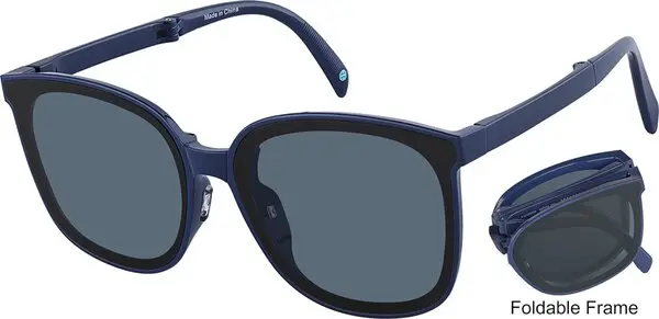 Zenni Sunglasses With Rectangle Full Rim Frame - Blue
