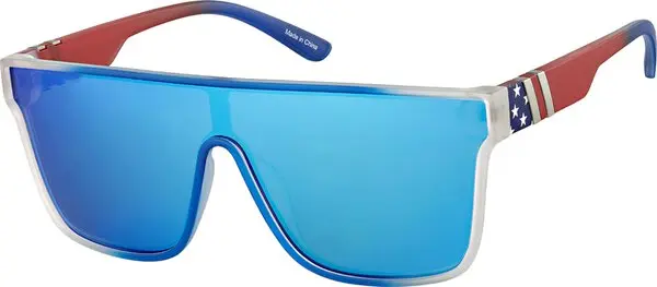 Zenni Sunglasses With Rectangle Full Rim Frame - Blue