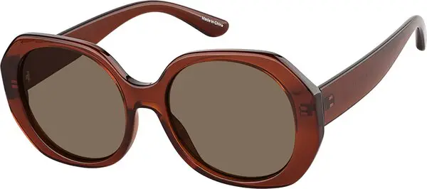 Zenni Sunglasses With Rectangle Full Rim Frame - Brown