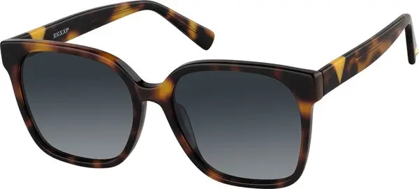 Zenni Sunglasses With Rectangle Full Rim Frame - Tortoiseshell