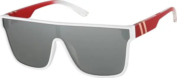 Zenni Sunglasses With Rectangle Full Rim Frame - White