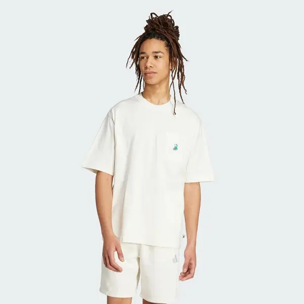 Adidas Dog Soccer Patch Pocket Graphic Tee - Off White