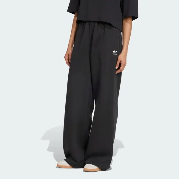 Adidas Fleece Wide Leg Pants - Black